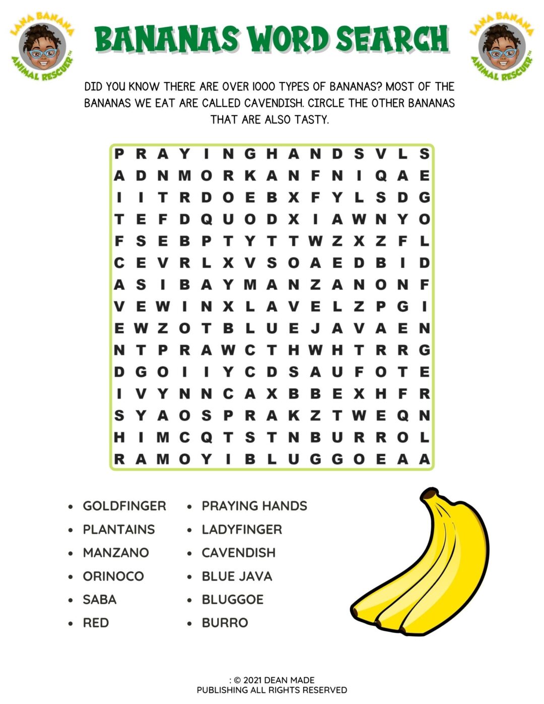 Word Search | Lana Banana